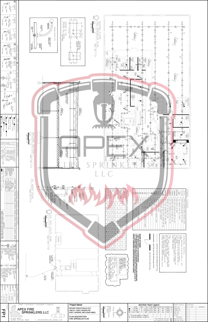 Apex Fire Sprinklers, LLC | Blueprint designs of our work