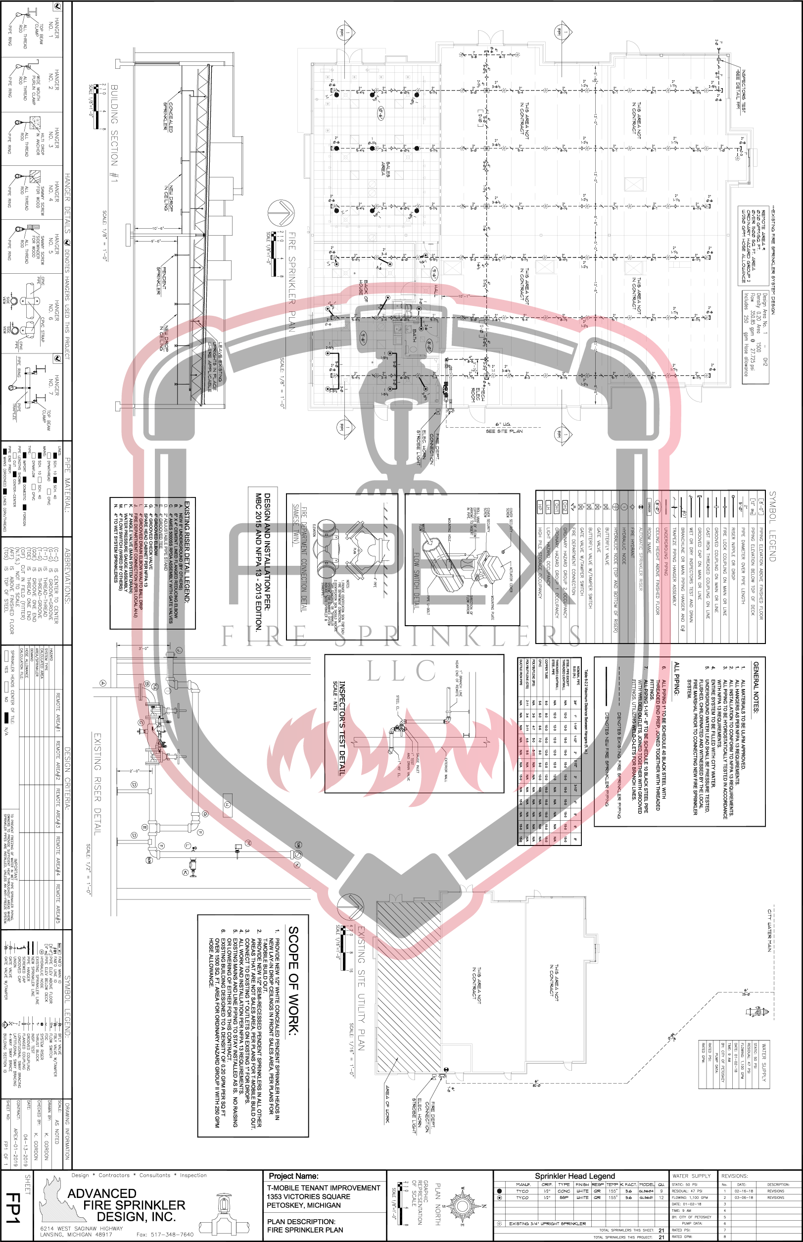 Apex Fire Sprinklers, LLC | Blueprint designs of our work